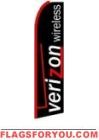 Verizon Wireless (Red Sleeve) Feather Flag 2.5' x 11.5' & more garden flags at FlagsForYou.com