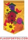 Autumn Birdhouse Applique Garden Flag & more garden flags at ...