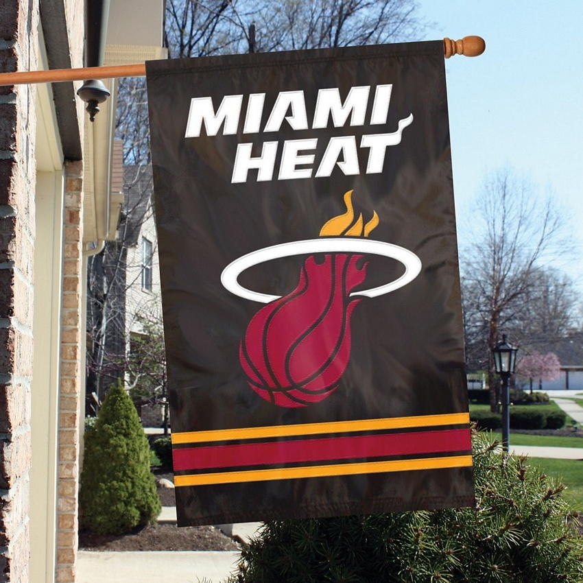 Miami Heat Applique Banner Flag 44" x 28" & more garden flags at ...