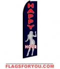 Happy Hour Feather Flag 3' x 11.5' & more garden flags at FlagsForYou.com