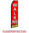 Walk Ins Welcome Feather Flag 3' x 11.5' & more garden flags at ...