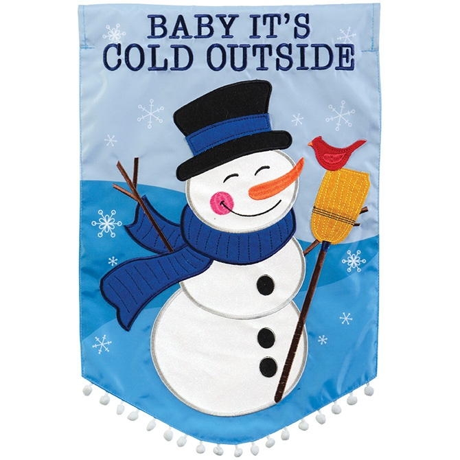 Cold Snowman Double Applique Garden Flag & more garden flags at ...