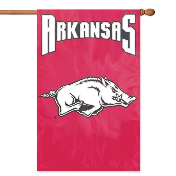Arkansas Razorbacks Applique Banner Flag 44" x 28" & more garden flags ...
