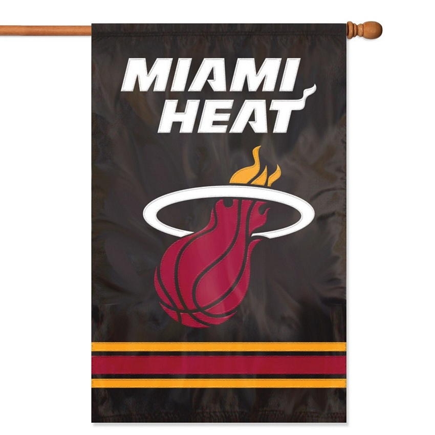 Miami Heat Applique Banner Flag 44" x 28" & more garden flags at ...