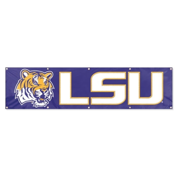 LSU Tigers Giant Banner 8' x 2' & more garden flags at FlagsForYou.com