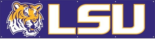 LSU Tigers Banner 8' x 2' & more garden flags at FlagsForYou.com