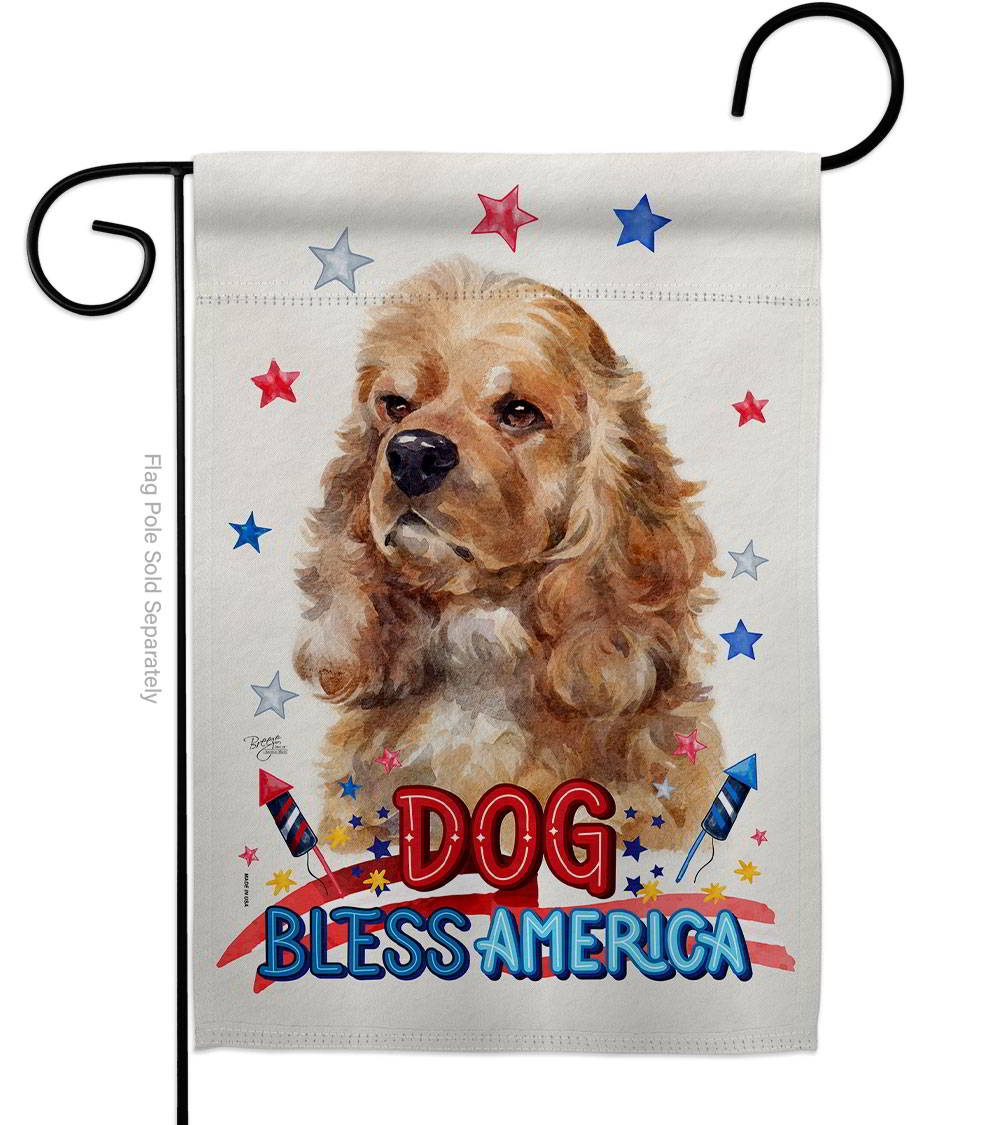 Patriotic Cocker Spaniel Garden Flag & more garden flags at FlagsForYou.com
