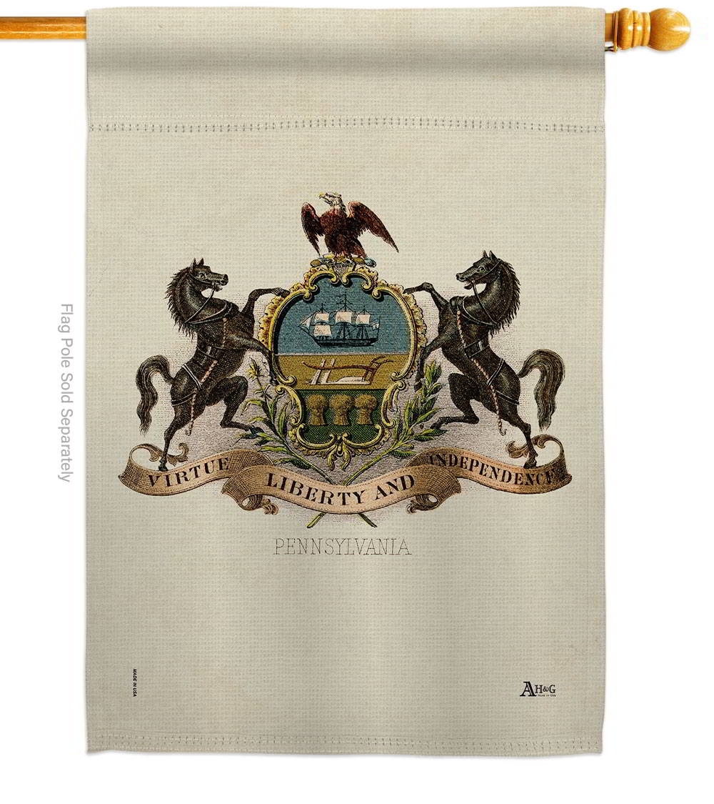 Coat Of Arms Of Pennsylvania House Flag & more garden flags at ...