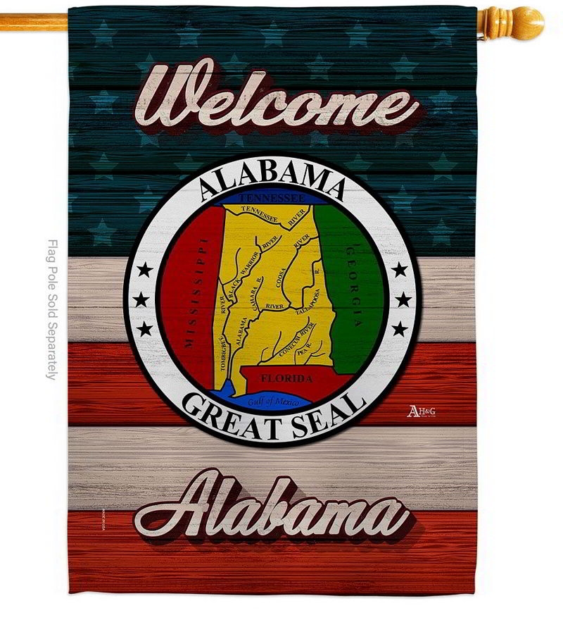 Welcome Alabama House Flag & more garden flags at FlagsForYou.com