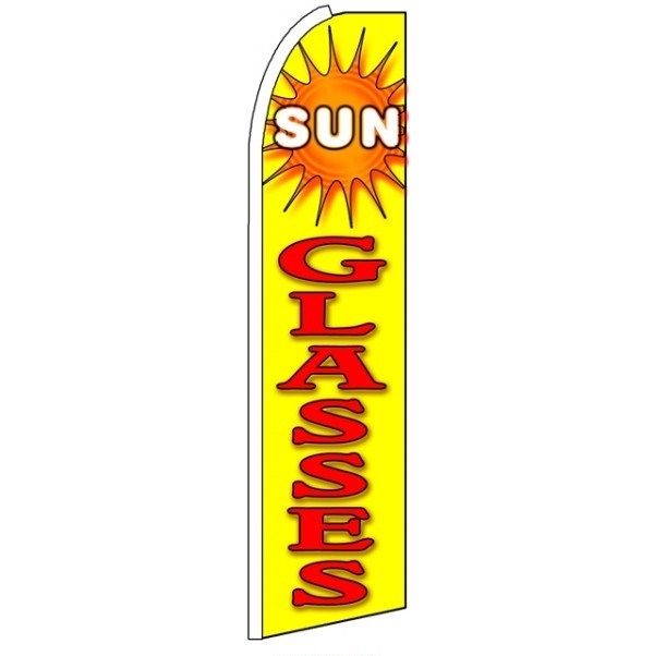 Sun Glasses Wind Feather Flag 3' x 11.5' & more garden flags at ...