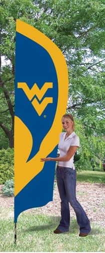 West Virginia Mountaineers Tall Team Flag 8.5' x 2.5' & more garden ...
