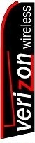 Verizon Wireless (Red Sleeve) Feather Flag 2.5' x 11.5' & more garden flags at FlagsForYou.com